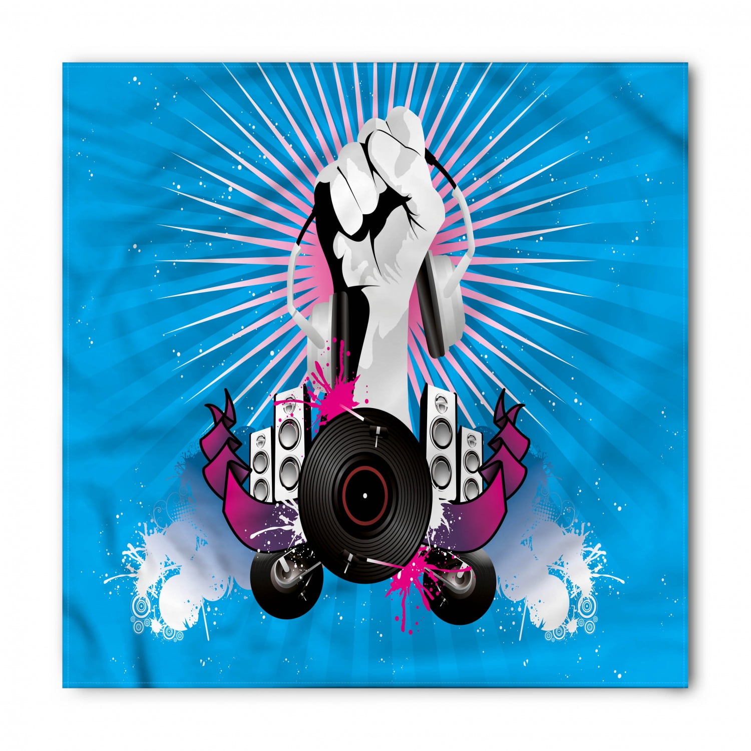 Modern Bandana, Music Elements Graffiti, Unisex Head and Neck Tie, by ...