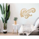 Woman's Face Scroll Design Stencil - Art and Wall Stencil (15"x45 ...