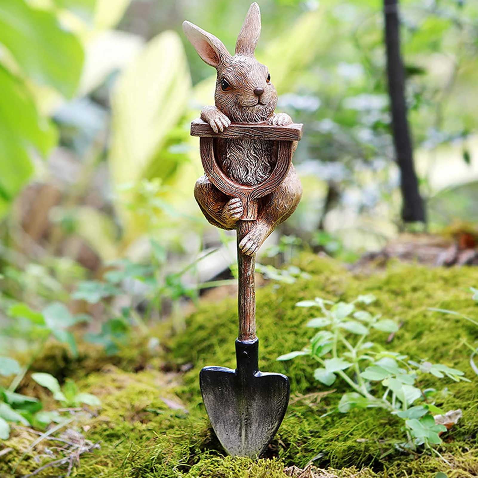 Bobasndm Bunny Statue Whimsical Garden Decor for Outside, Resin Bunny ...