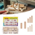 225Pcs Wooden Dowels Hard Grooved Plugs Furniture Fitting Dowels Pin 6 ...