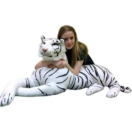 Giant Realistic Stuffed White Tiger 48 Inches Soft Extremely Realistic ...