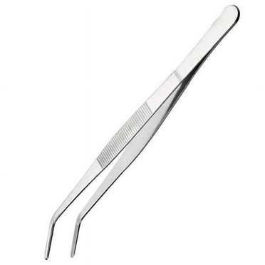 Bundlepro Kitchen Fine Tweezers Tongs, 12'' Square Head Stainless Steel ...