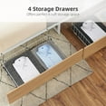 Metal Platforma Bed Frame with 4 Storage Drawers on Wheels Queen Bed ...