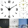 Gustave Wall Clock Modern Design 3D Wall Sticker Mirror Surface Clock Silent Home Decor Living ...