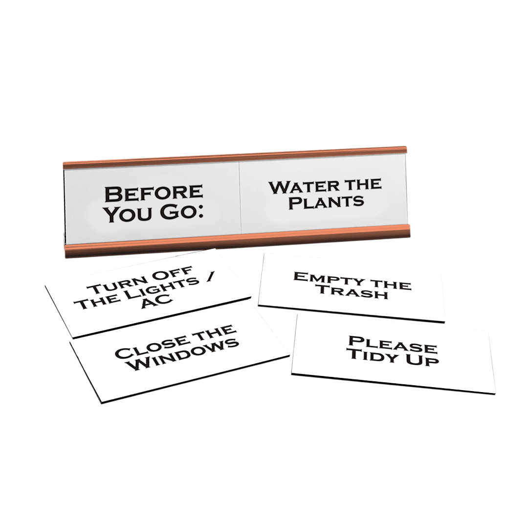 Before You Go: Word Play Nameplate, Rose Gold Desk Sign, Novelty Gift ...