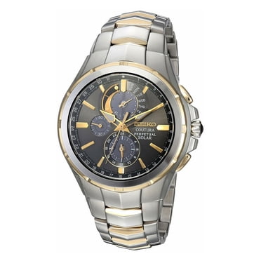 Seiko Men's SSC375 Coutura Solar Perpetual Chronograph Quartz Stainless ...