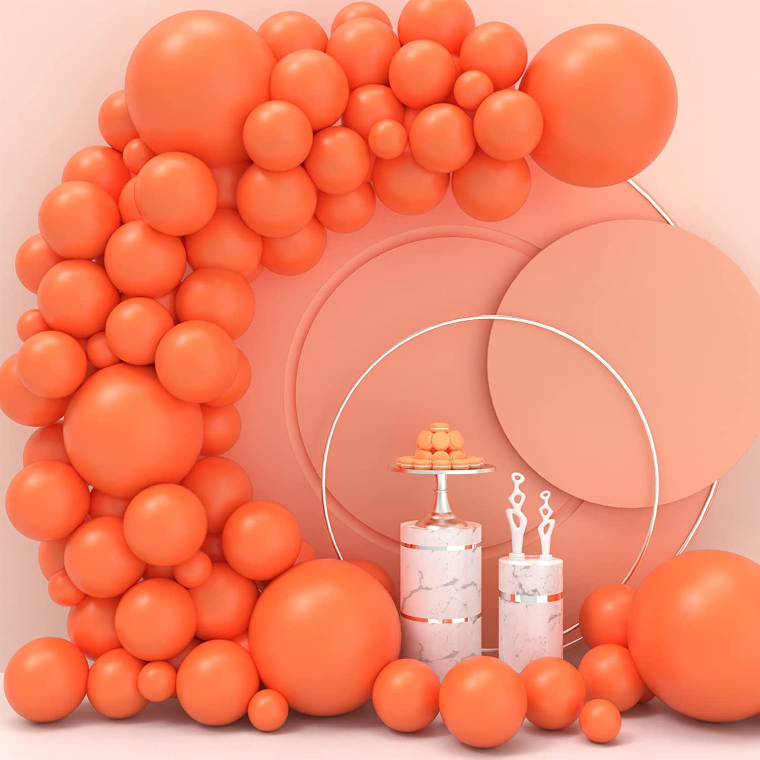 Orange Balloons 110 Pcs Orange Balloon Garland Kit Different Sizes 5 10 ...
