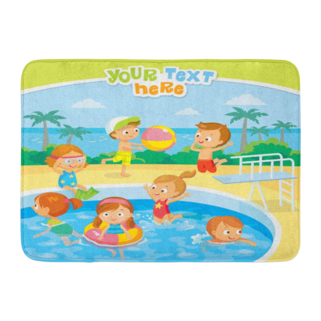 GODPOK Water Summer Kids in Swimming Pool Beach Activity Rug Doormat ...