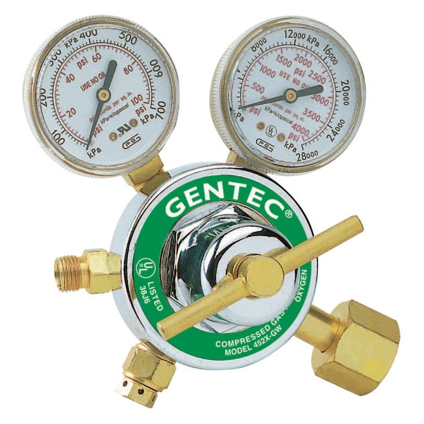Gentec Single Stage Regulators, Oxygen, CGA 540, 4,000 psi inlet ...