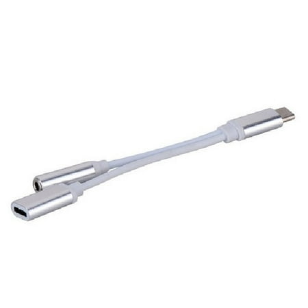 Overfly 2-in-1 USB-C to USB Type-C and 3.5 mm Jack Splitter Cable ...