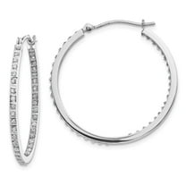Real 14kt Yellow Gold Diamond Fascination Large Round Hinged Hoop ...