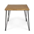 Industrial 32.5" Square Outdoor Dining Table – Solid Acacia Wood Top ...