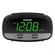 Sharp AM/FM Clock Radio with Dual Alarms, LED Green Display, Electric ...