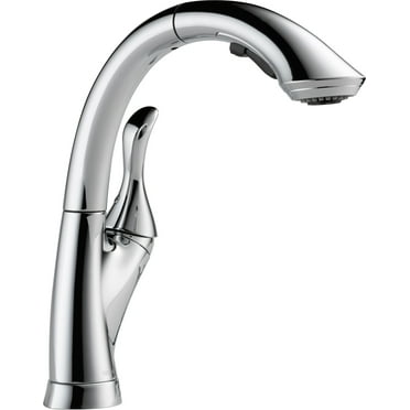 Delta 100LF-HDF Classic Single Handle Centerset Kitchen Faucet, Chrome ...