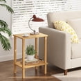 End Table, Set of 2, Side Table, Nightstand, 2-Tier Storage Shelf, Sofa ...