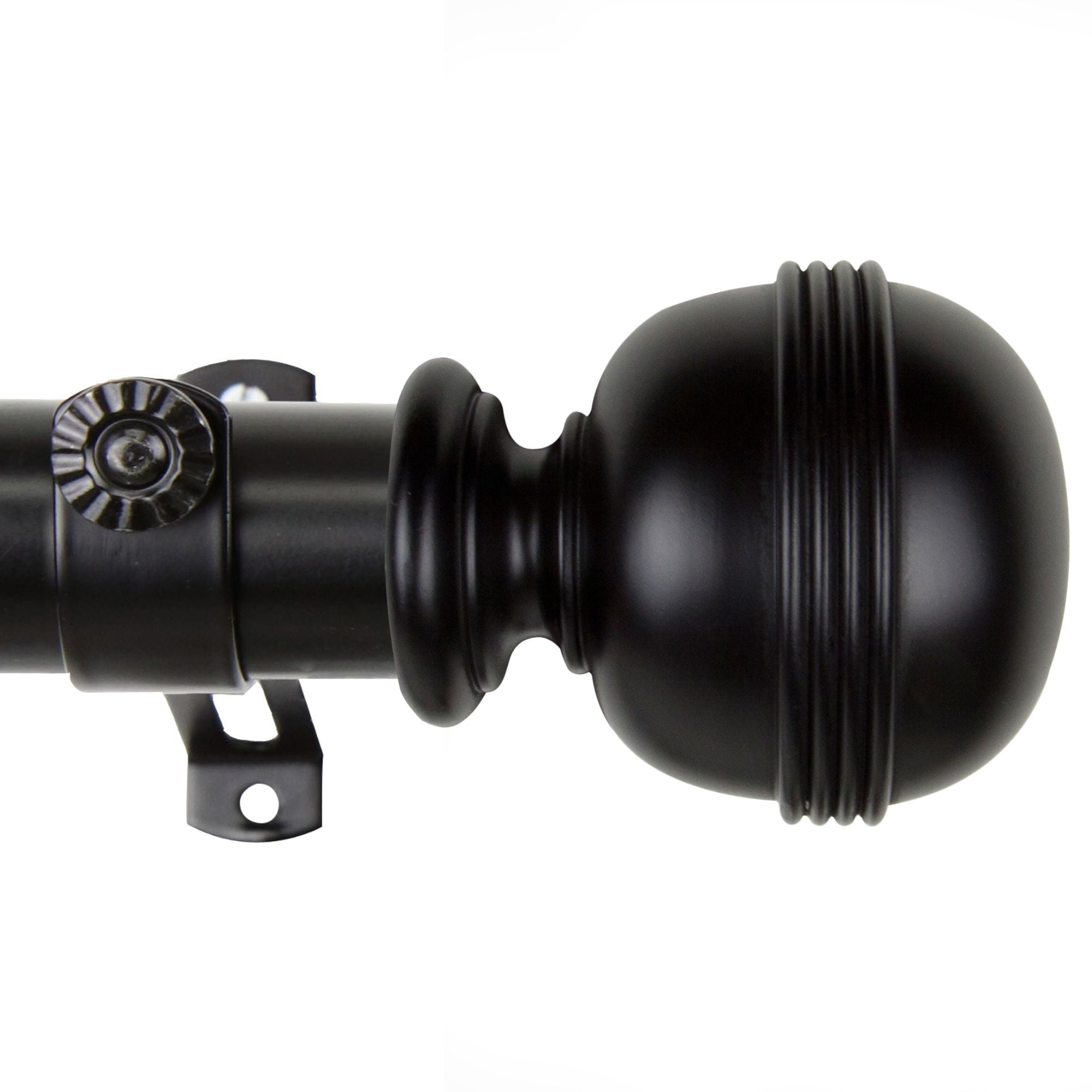 172.5" Black Round Curtain Rod with Mounting Brackets - Walmart.com ...
