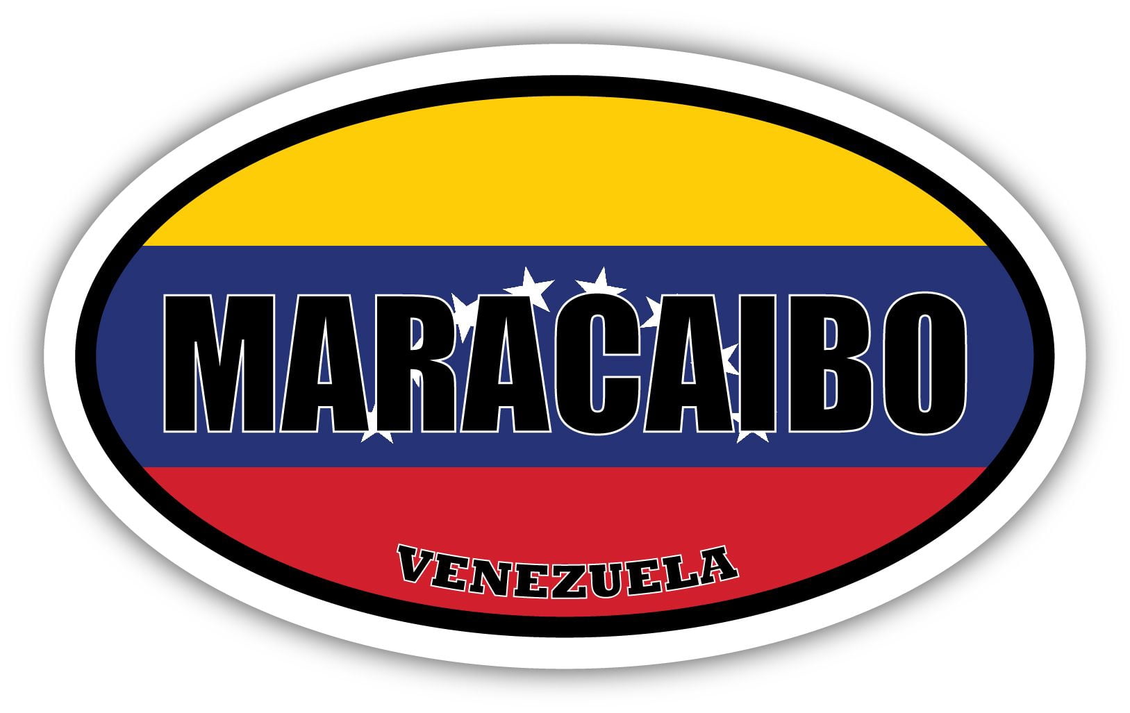 Maracaibo Venezuela Flag Oval Decal Vinyl Bumper Sticker 3x5 inches ...