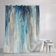 Abstract Rain Shower Curtains for Bathroom, Modern Teal Beige Blue ...