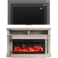Vecenuy Fireplace TV Stand for TVs up to 65", Farmhouse 52"Fireplace ...