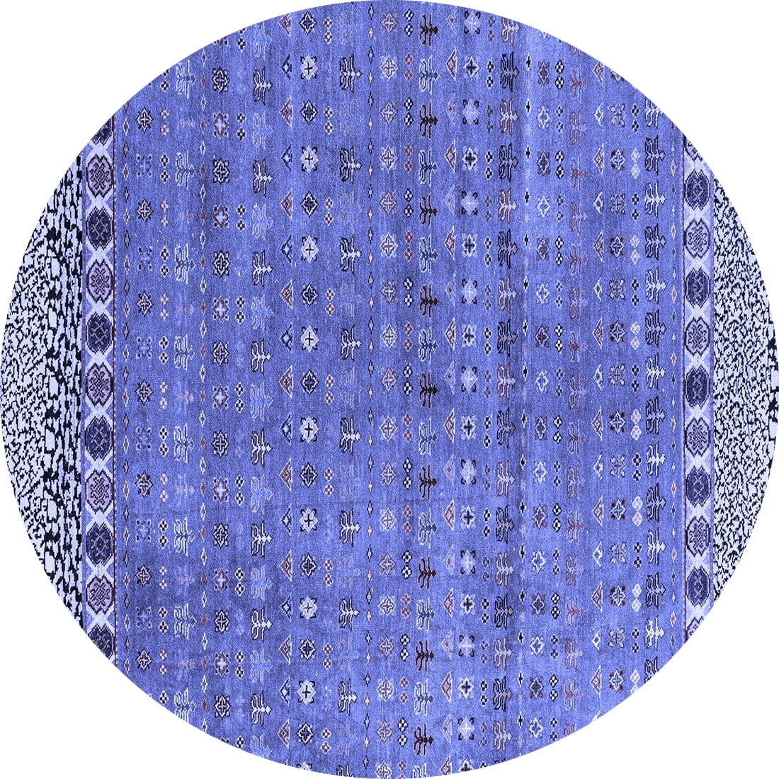 Ahgly Company Indoor Round Abstract Blue Modern Area Rugs, 7' Round ...