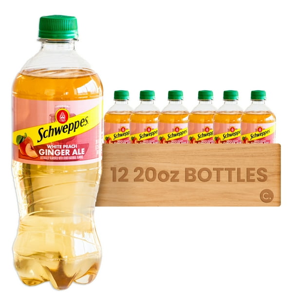 Schweppes White Peach Ginger Ale - Refreshing, Crisp, Delicious - 12 ...