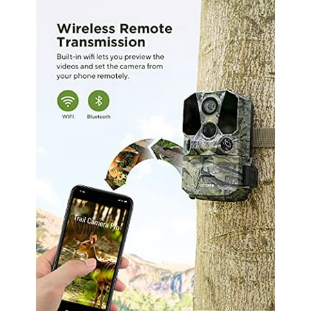 Trail Camera, CEYOMUR WiFi Bluetooth Native 30MP 1296P Hunting Camera ...
