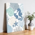 Blue Ocean Seahorse Canvas Wall Art for Living Room, Nautical Sea ...