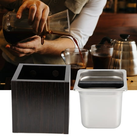 Greensen Knock Box Stainless Steel Square Coffee Grounds Container ...