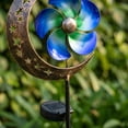 Solar Powered Moon Garden Light Rotating Windmill Outdoor Decorative ...