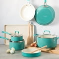 Martha Stewart Everyday Charlemont 12-Piece Aluminum Cookware Set, Teal ...