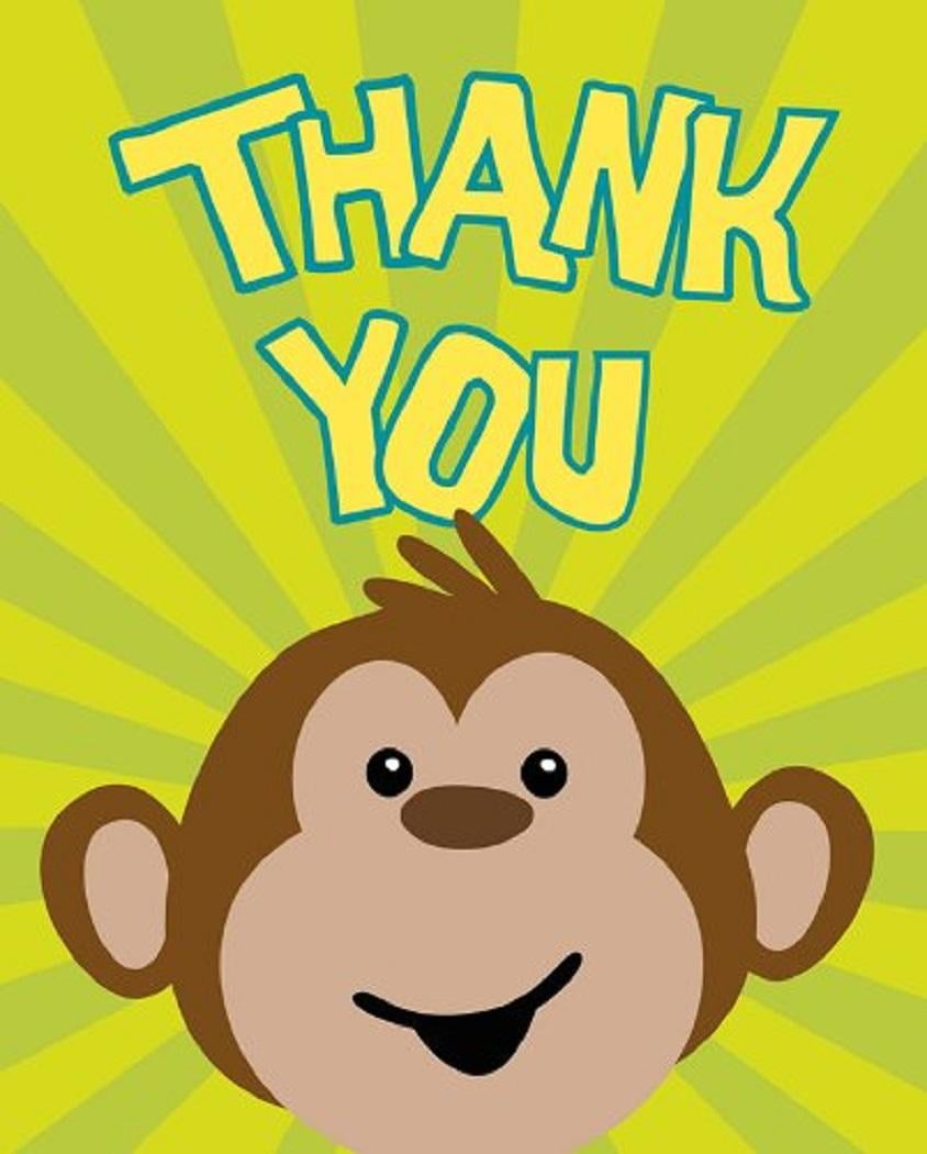 Monkey Around Thank You Notes (8-pack) - Party Supplies - Walmart.com