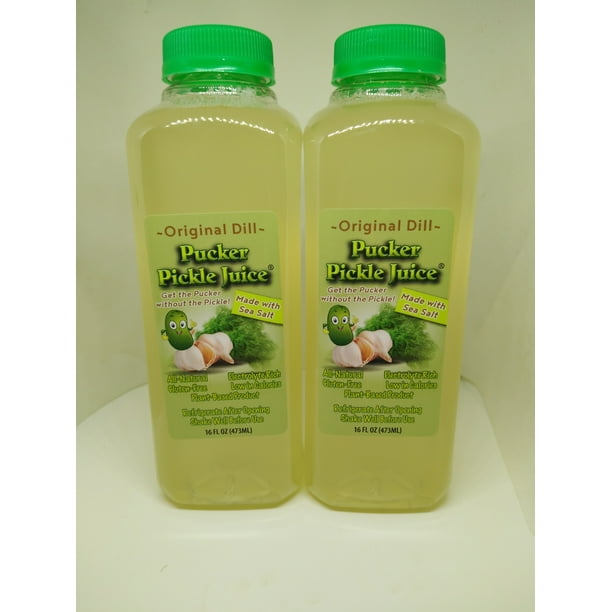 Pucker Pickle Juice 2 pack of Original Dill Flavor in 16 ounce bottles ...