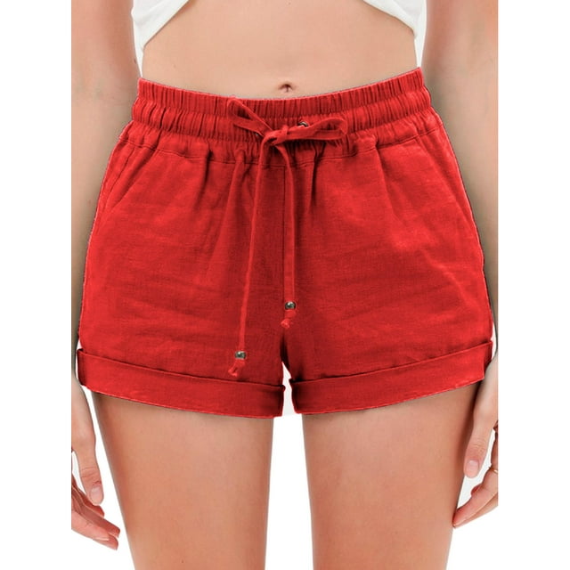 Made By Olivia Womens Drawstring Elastic Waist Casual Comfy Cotton