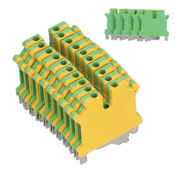 Grounding Terminal, DIN Rail Terminals Block Flame Retardant Pure ...