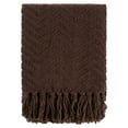 Free Shipping! Battilo Dark Brown Throw Blanket for Couch, Herringbone ...