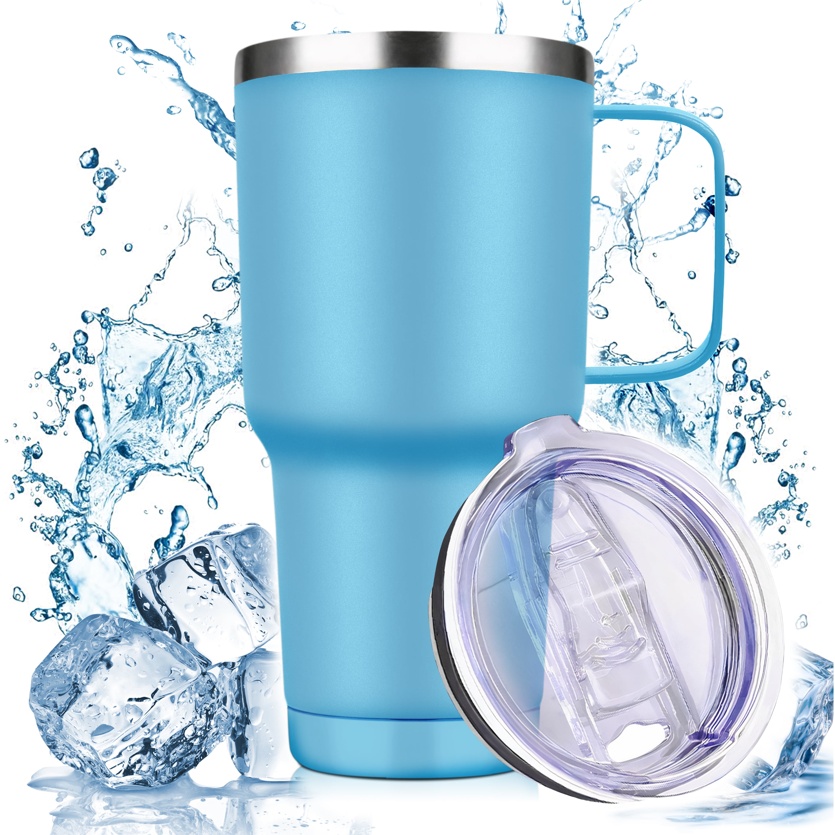 Termo De Acero Inoxidable Con Asa 30oz Con Tapa de Imán Evita Derrames ...