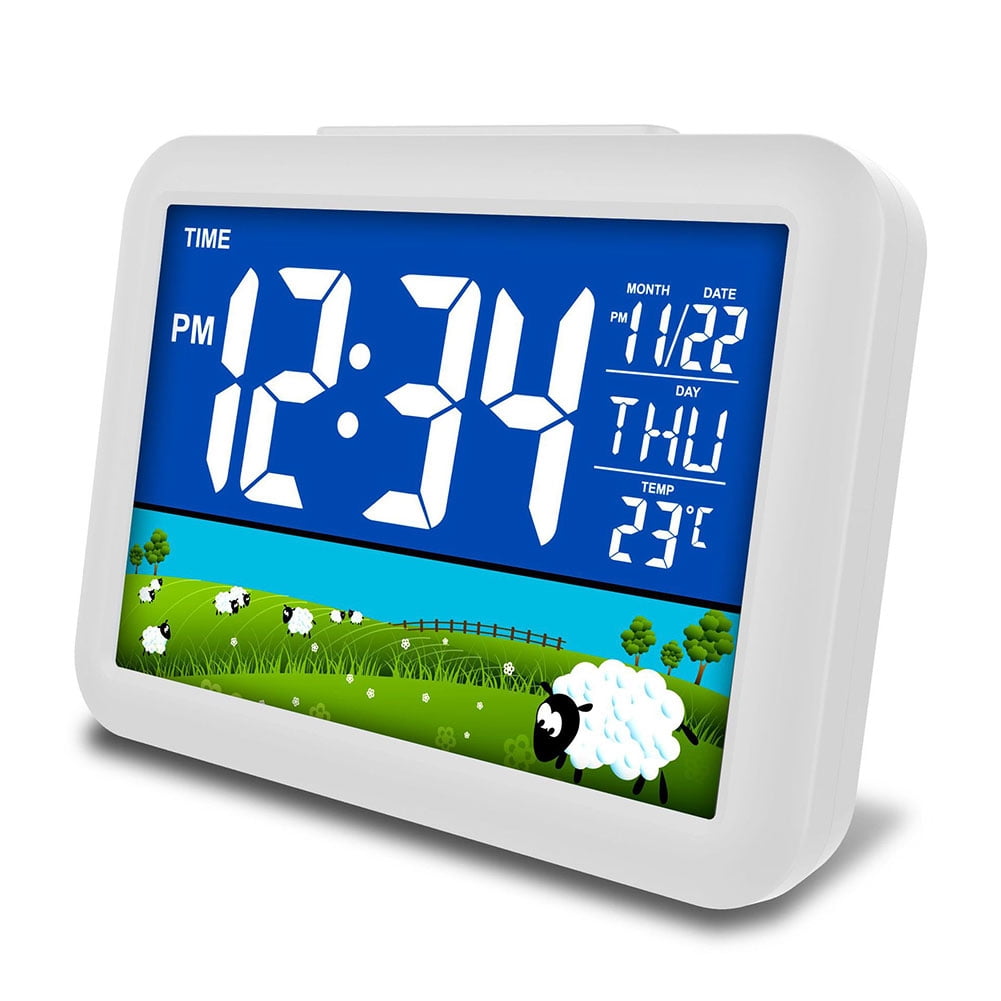 Farfi LCD Big Color Screen Home Office Temperature Display Monitor ...