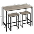 Yaheetech Industrial Counter Height Table Set with 2 Stools, Gray ...