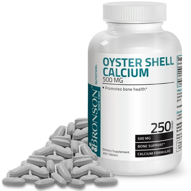 Bronson Oyster Shell Calcium 500 mg, 250 Tablets - Walmart.com
