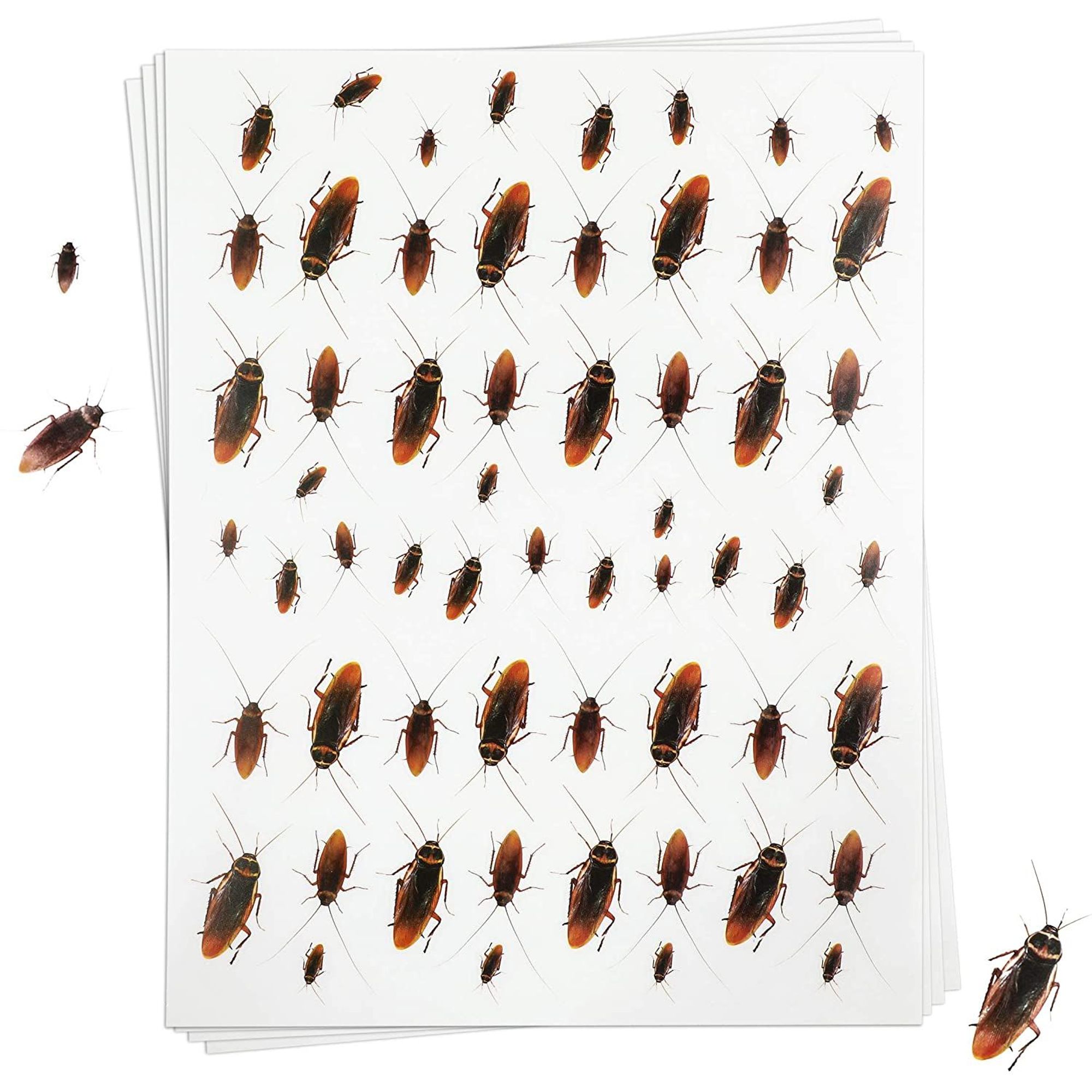 4 Sheets Removable Cockroach Stickers for Pranks, Fake Roaches ...