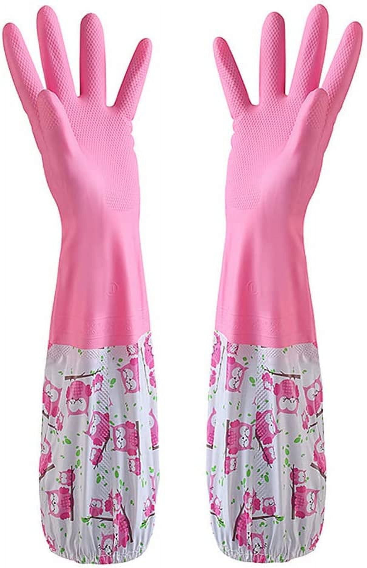 Hweilai Long Rubber Pond and Drain Gloves - Household and Garden Chores ...