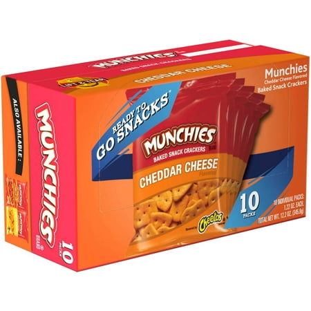 Munchies Brand Cheddar Cheese Flavored Baked Snack Crackers, 1.22 oz ...