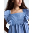 Free Assembly Women's Square Neck Cotton Top with Flutter Sleeves ...