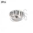 3pcs Stainless Steel Hanging Pet Bowls - Dog Crate Food & Water Feeder ...