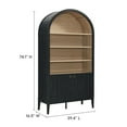 Modway Nolan 74" Tall Arched Storage Display Cabinet Bookshelf in Black ...