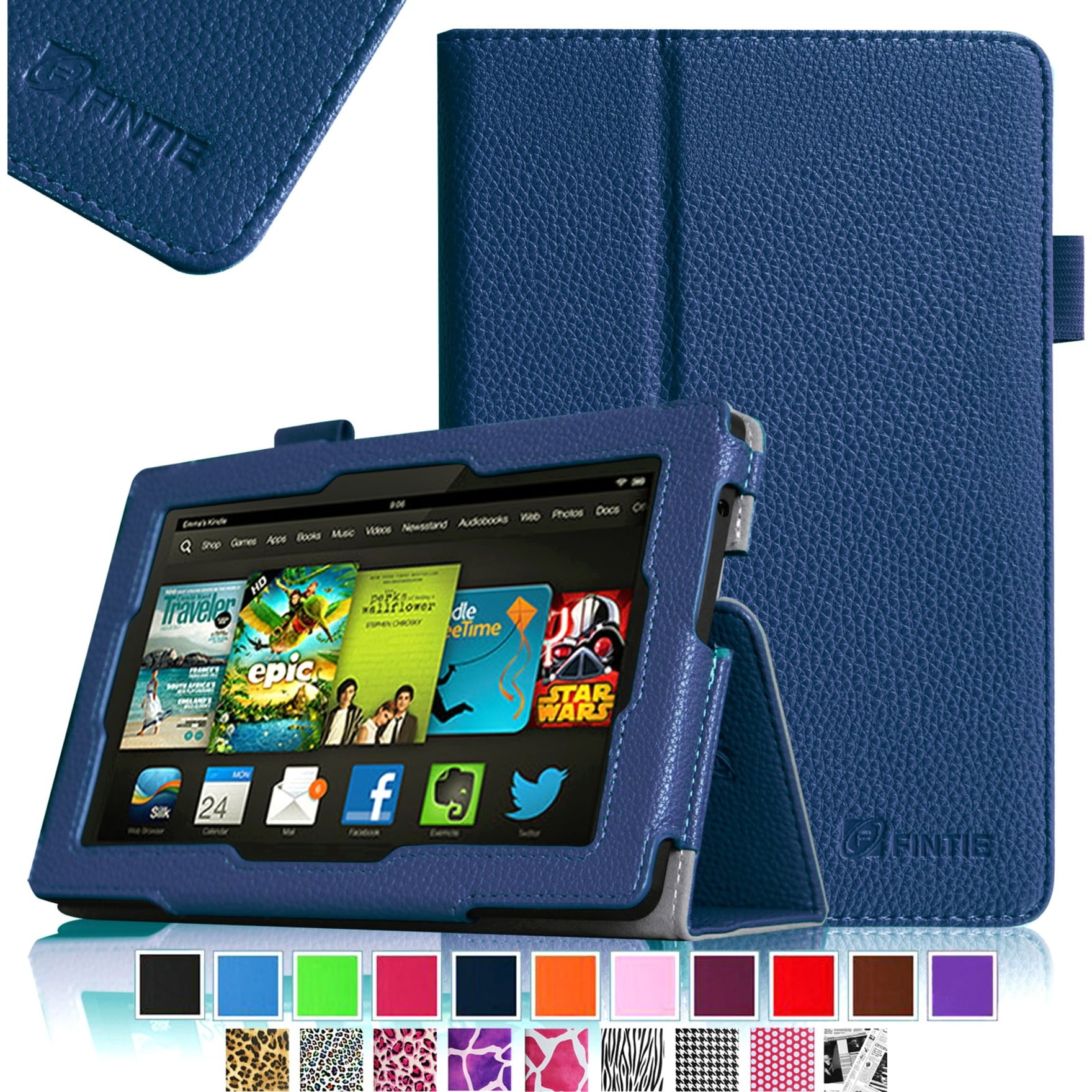 Fintie Classic Folio EKE0006 Carrying Case (Folio) for 7" Tablet, Navy ...