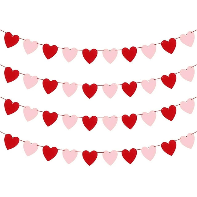 Red Valentines Day Banner, Happy Glittery Valentines Day Party ...