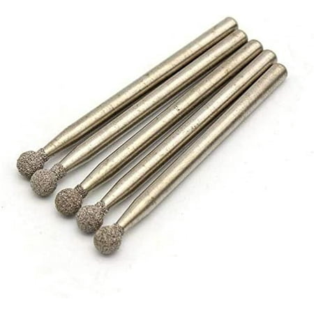 10 x Round Tip Diamond Burr 3mm Shank 150 Grit Rotary Burr for Glass ...