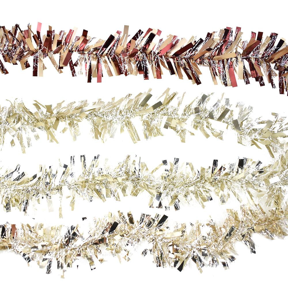 Christmas Tinsel with Snow Garlands, 8-Feet, 4-Piece - Walmart.com