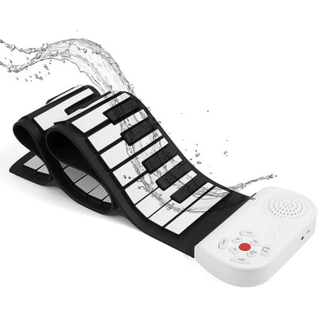 49 Keys Kids Portable Electronic Piano, Flexible Kids Foldable Roll Up Educational Electronic ...
